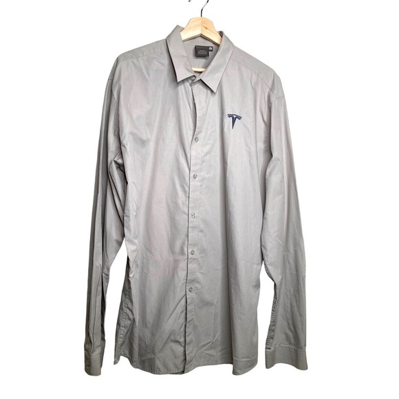 Fred Hill | Shirts | Tesla Gray Long Sleeve Button Up Work Shirt Sz 2xl ...